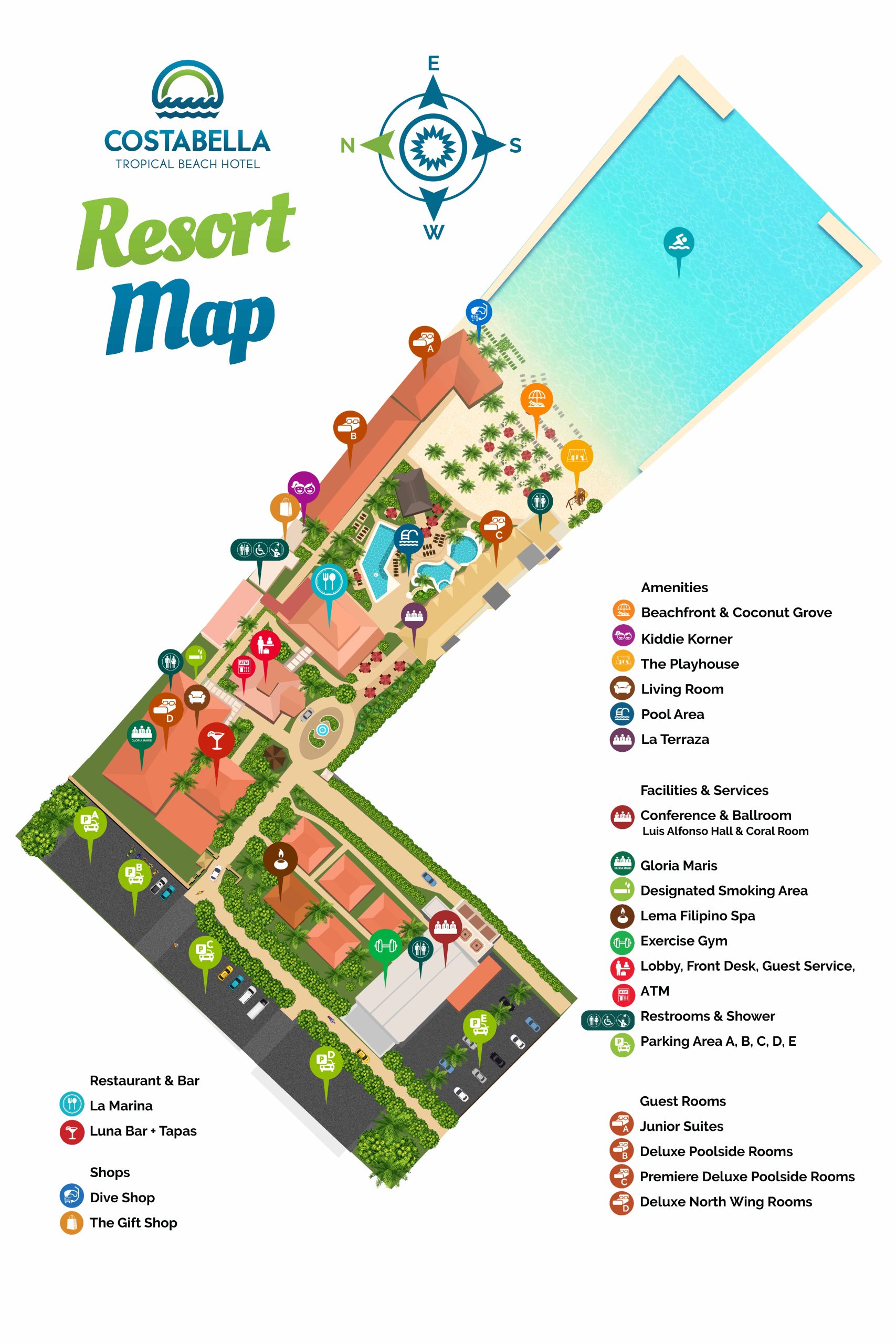 Map – Costabella Resort – A Tropical Beach Hotel