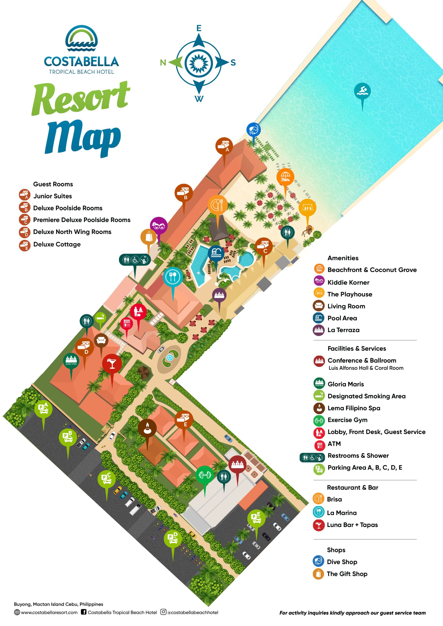 Map – Costabella Resort – A Tropical Beach Hotel